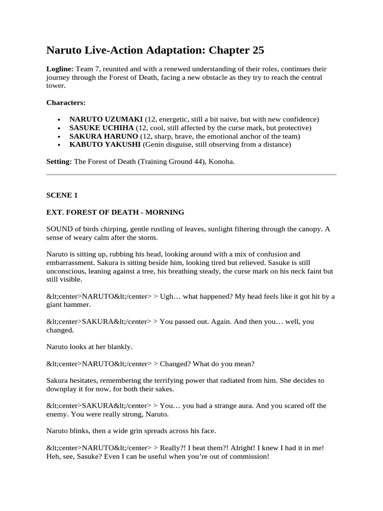 Naruto Live Action Adaptation - Chapter 25 | PDF