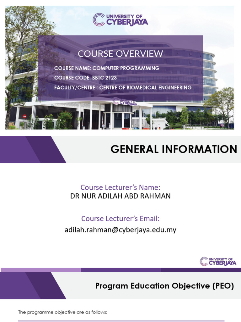 C0 - UoC General Slide - BBTC 2123 Computer Programming | PDF | Engineering | Computer Programming