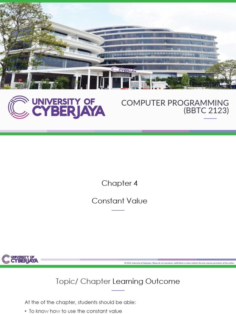 C4 - BBTC 2123 - Constant Value | PDF | Integer (Computer Science ...