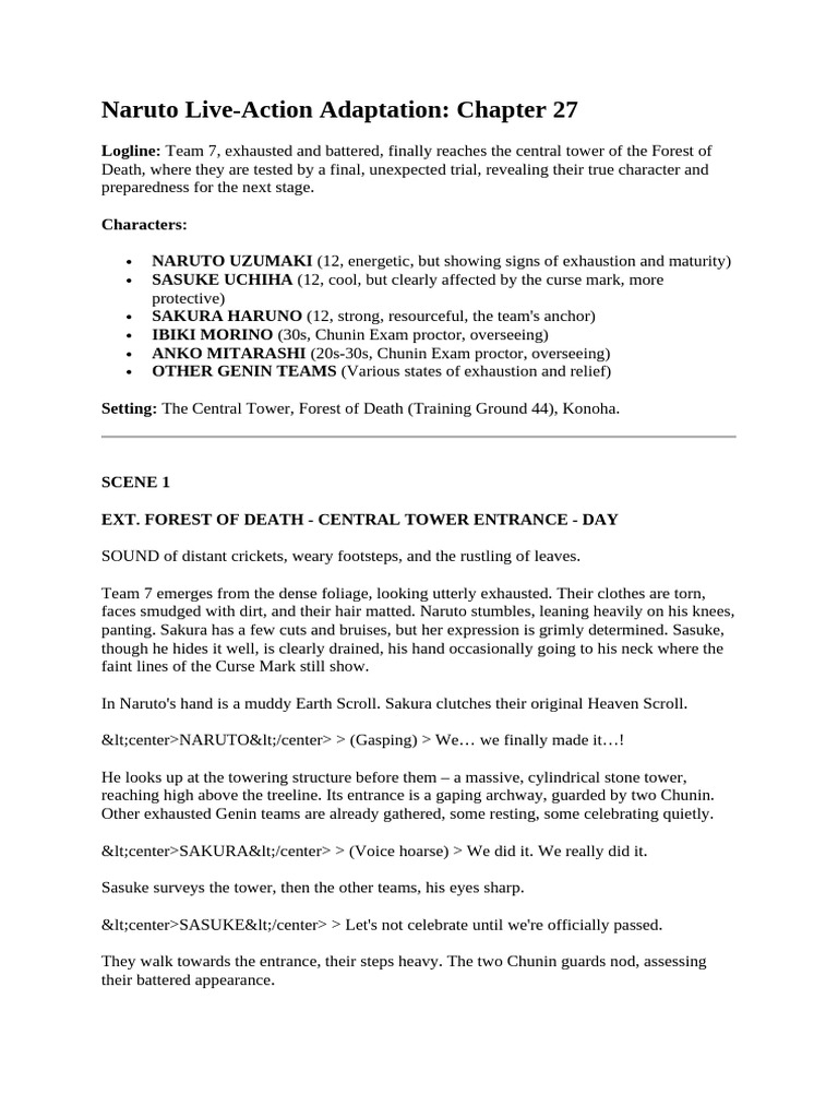 Naruto Live Action Adaptation - Chapter 27 | PDF