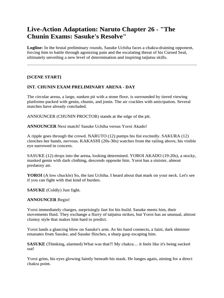 Naruto Live Action Adaptation - Chapter 26 | PDF