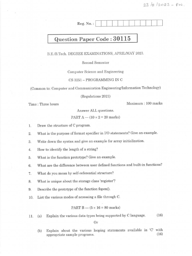 CS3251 Ap 2023 | PDF