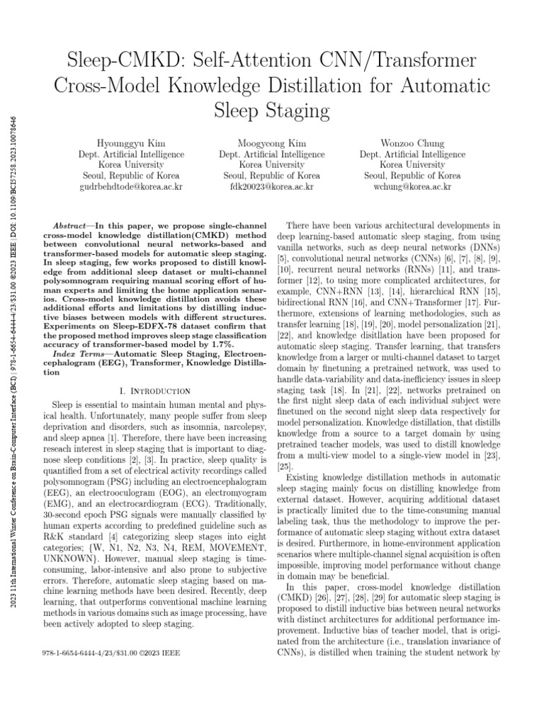 Sleep-CMKD Self-Attention CNN Transformer Cross-Model Knowledge Distillation For Automatic Sleep ...