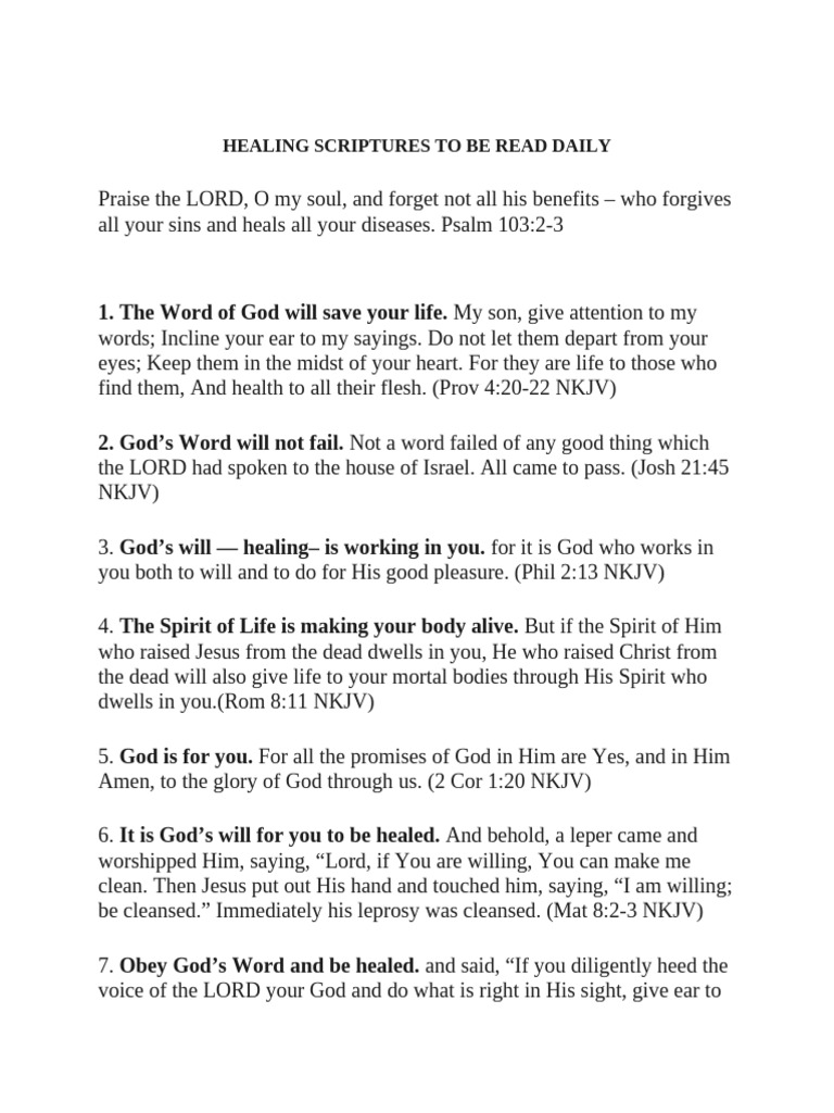 40 Healing Scriptures Compiled by Dodie Osteen | PDF | Jesus | Sin