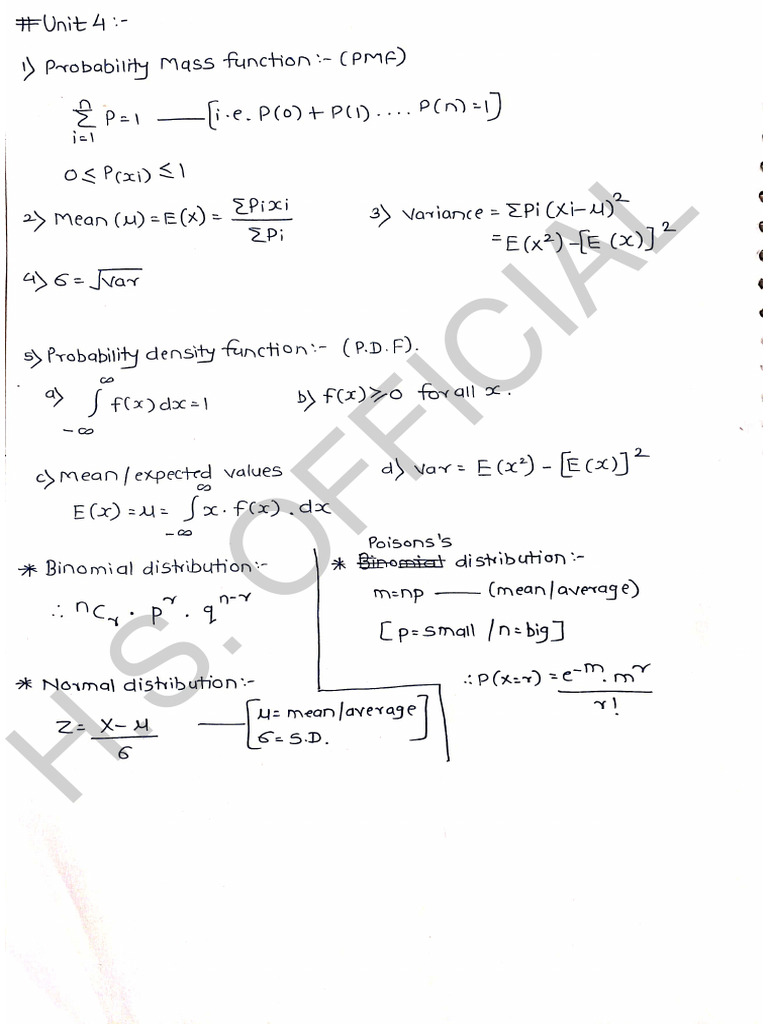 Stat Unit 4 Formula | PDF