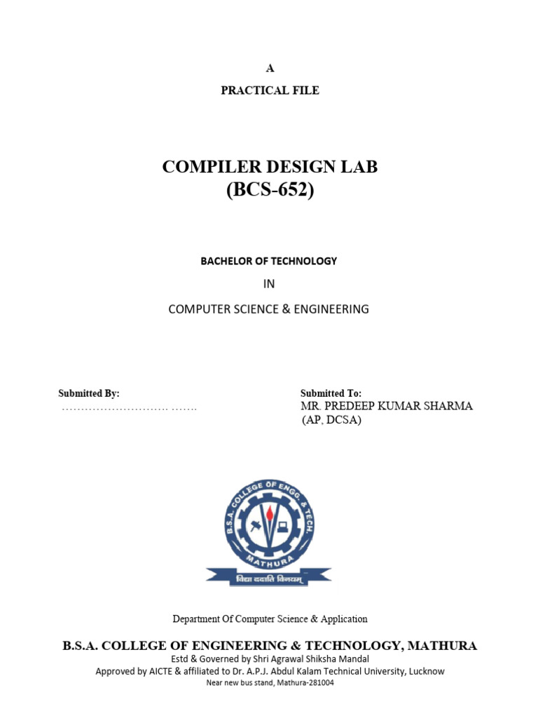 CD Practical File Format | PDF