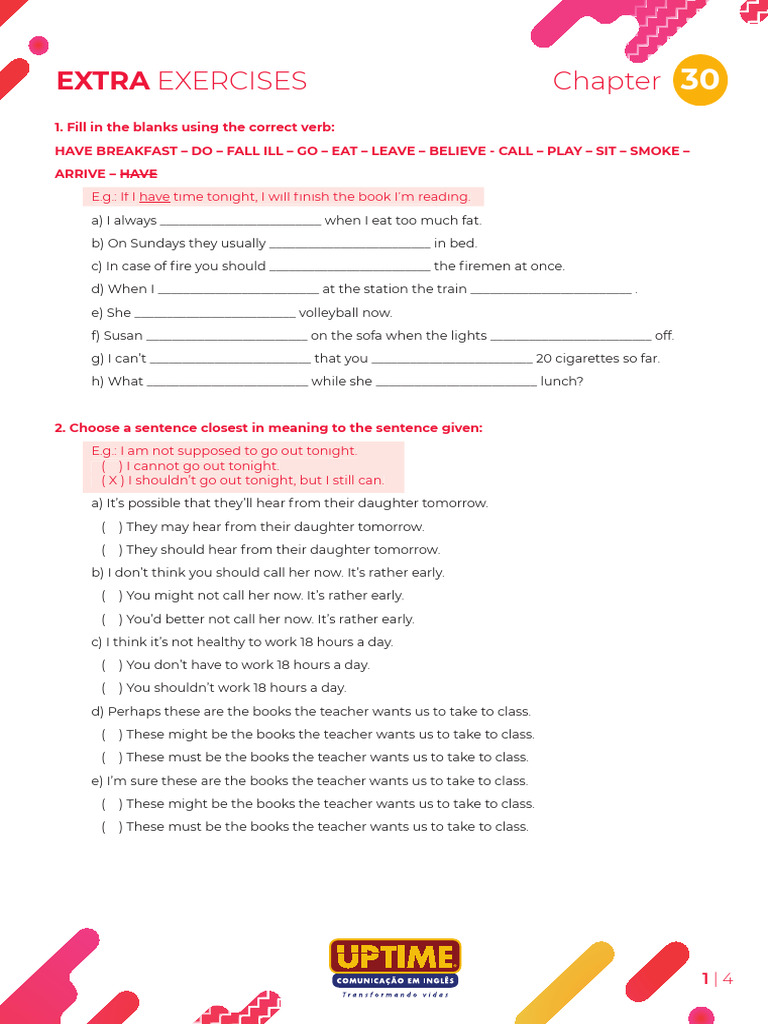New-Extra Exercises - Chapter 30 | PDF | Syntax | Grammar