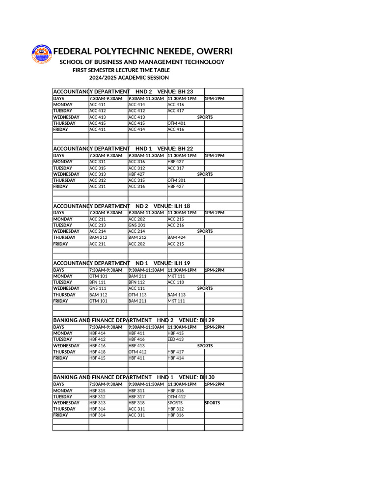 Tentative SBMT Lecture Time Table 1st Sem 2024-2025 | PDF | Schools ...