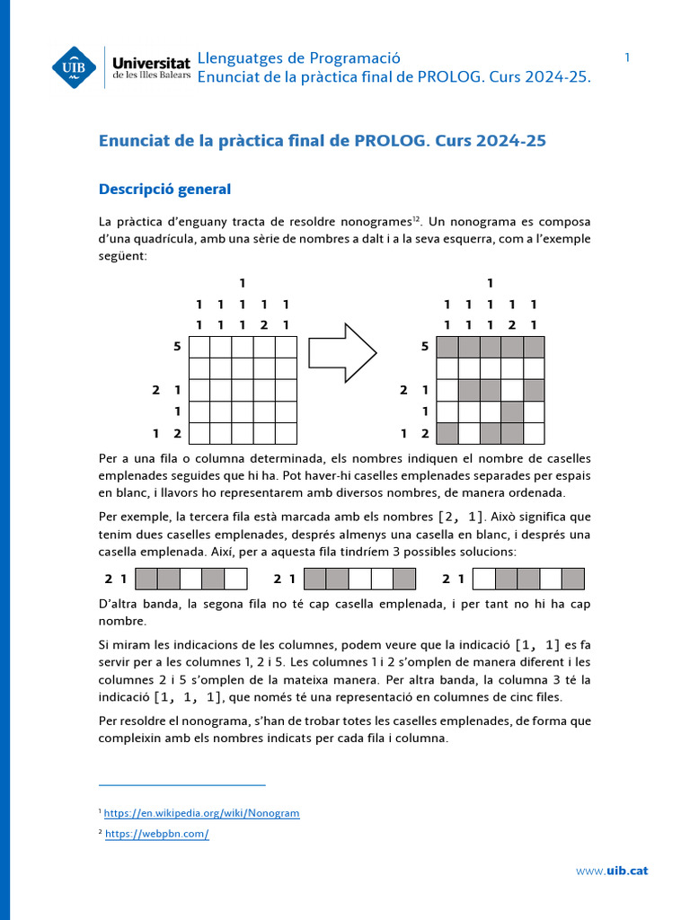 Enunciat Practica Prolog 2025 | PDF