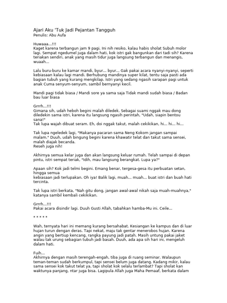 CERPEN Ajari Aku - Abu Aufa | PDF