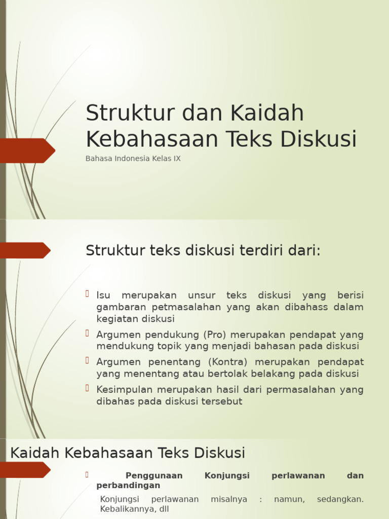 Struktur dan Kaidah Kebahasaan Teks Diskusi | PDF
