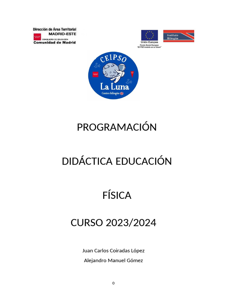 Programación EF 2023-2024 Duque de Rivas | PDF | Evaluación | Plan de estudios