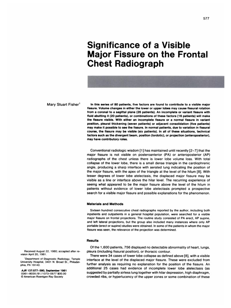 Fisher 2012 Significance of A Visible Major Fissure On The Frontal ...