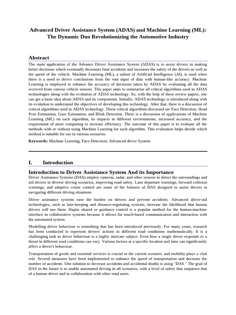 Advanced Driver Assistance | PDF | Machine Learning | Augmented Reality