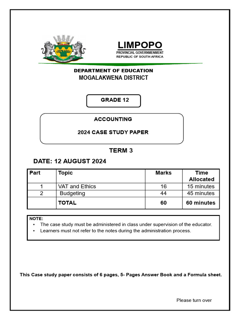 2024 Acc Grade 12 Case Study - QP | PDF | Dividend | Equity (Finance)