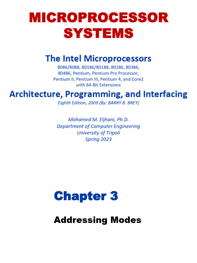 Chapter_03-Addressing Modes | PDF | Assembly Language | Integrated Circuit
