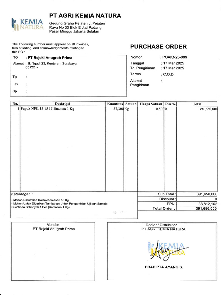 Contoh Invoice PPN untuk Pembelian | PDF
