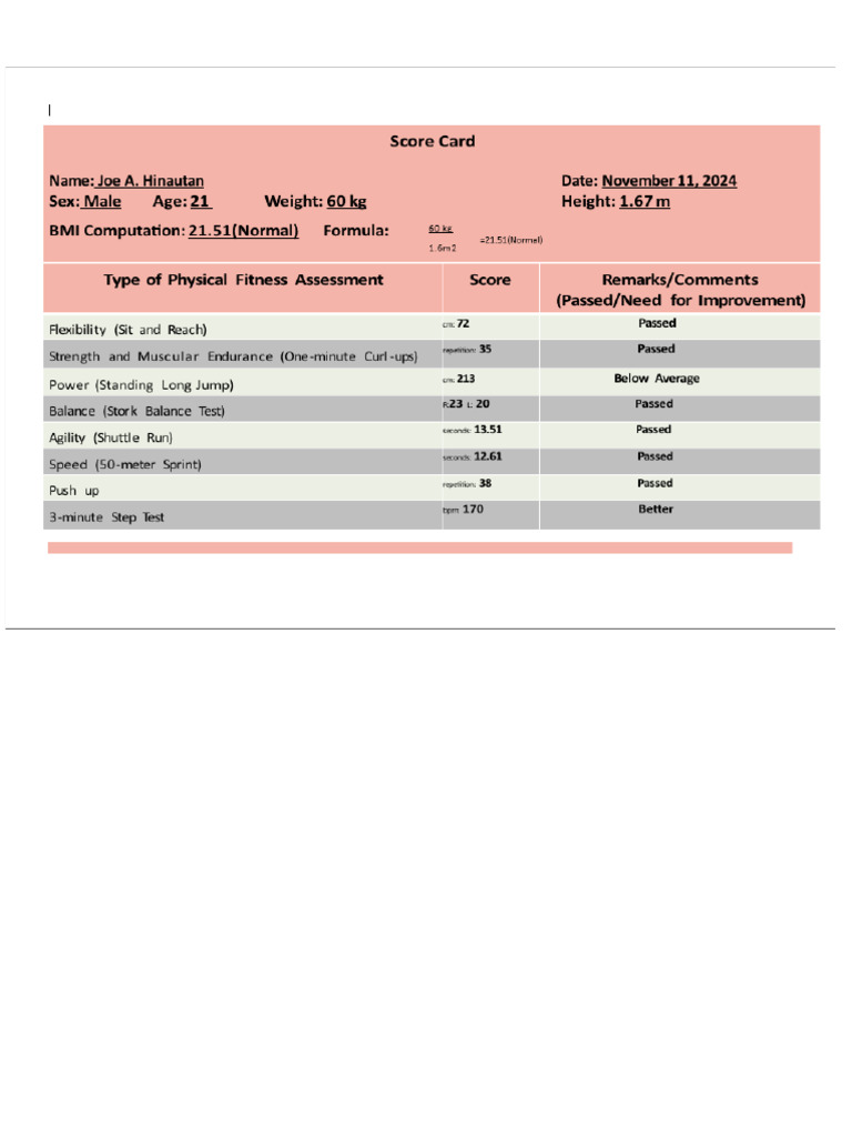 PE Post Test | PDF