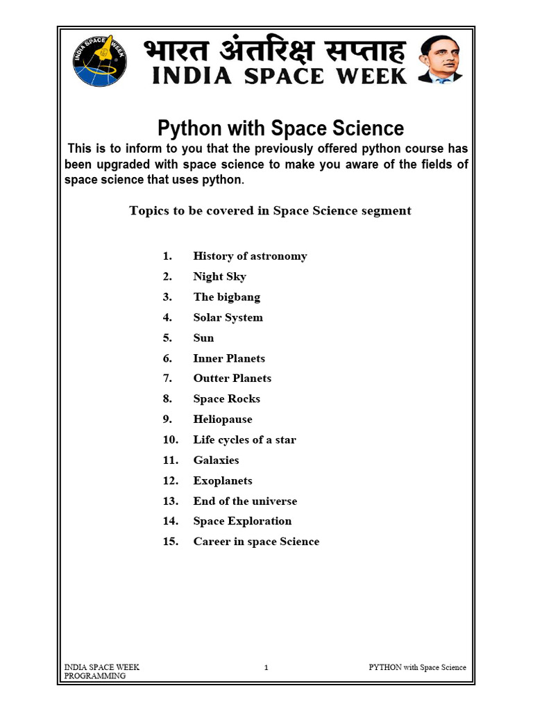 Broucher Python With Space Science | PDF