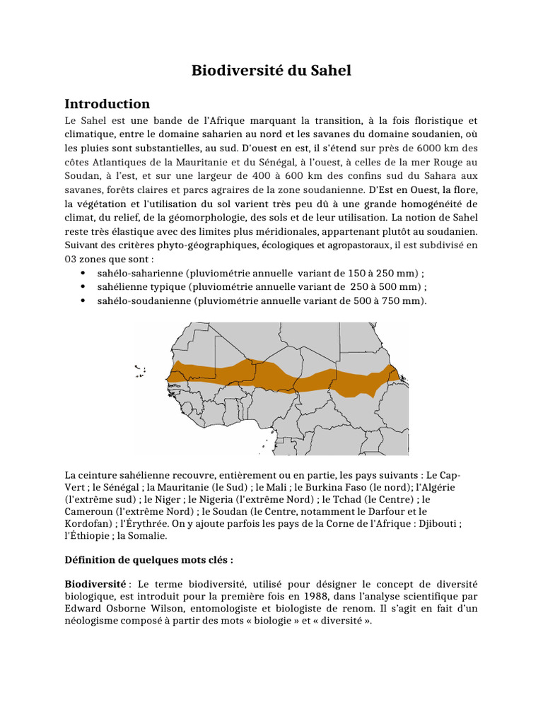Biodiversité Du Sahel_V2025 (1) | PDF | Sciences de la terre | Géographie physique