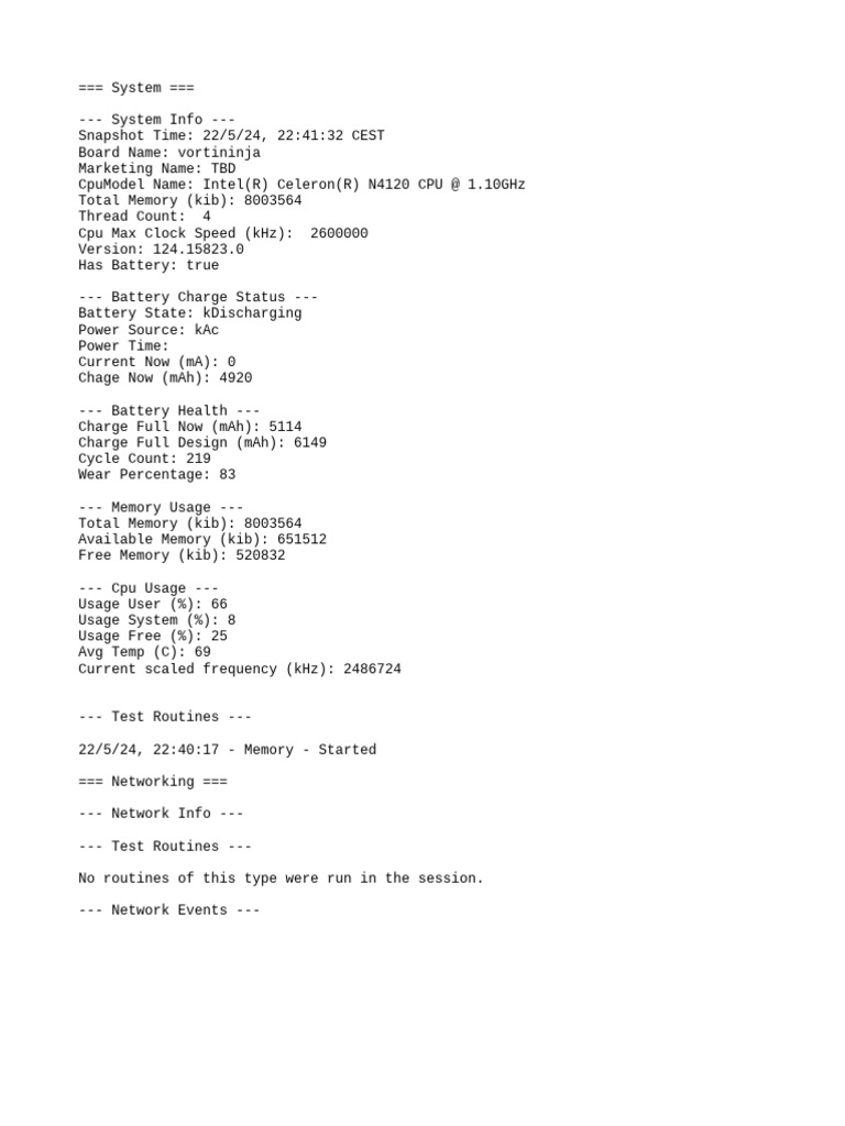 System Performance Snapshot Report | PDF