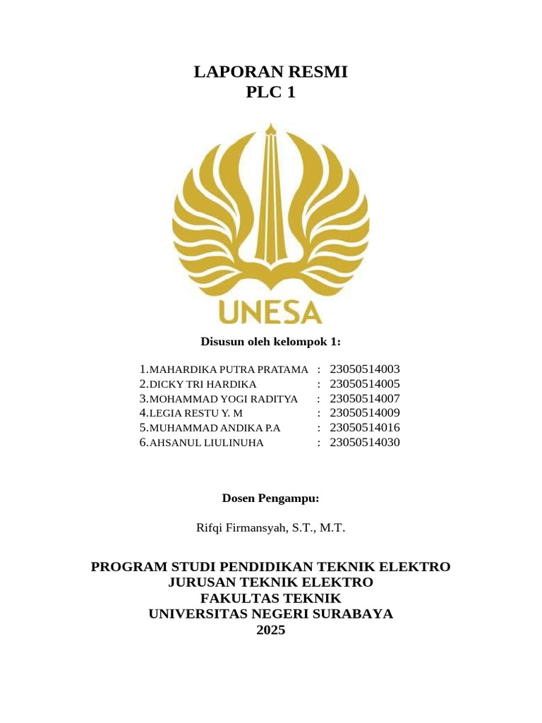 Laporan Resmi PLC 1 | PDF
