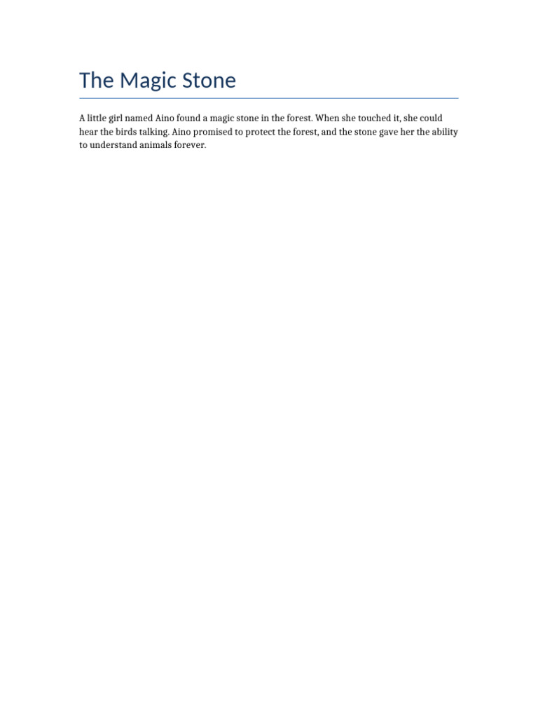 Aino and the Magic Stone Adventure | PDF