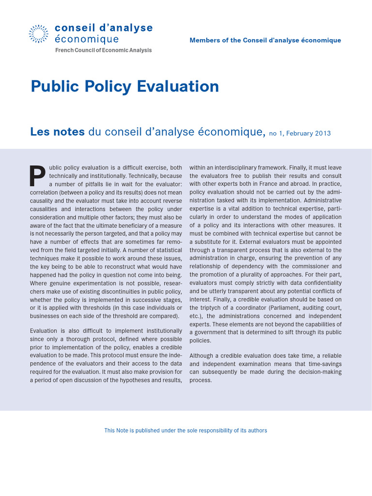 Public Policy Evaluation | PDF | Experiment | Taxes