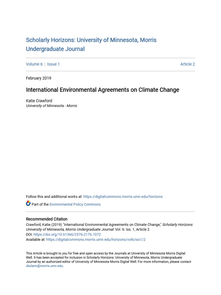 Climate Change and International Agreements | PDF | Kyoto Protocol ...