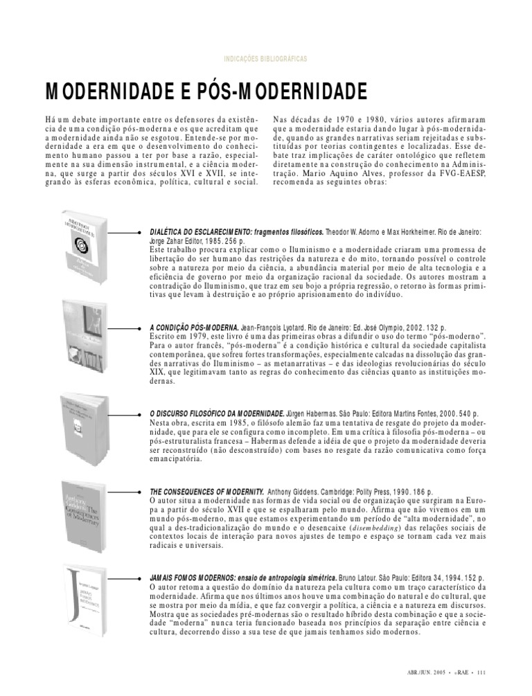 Bibliografia Pós-Modernidade | PDF | Modernidade | Jürgen Habermas