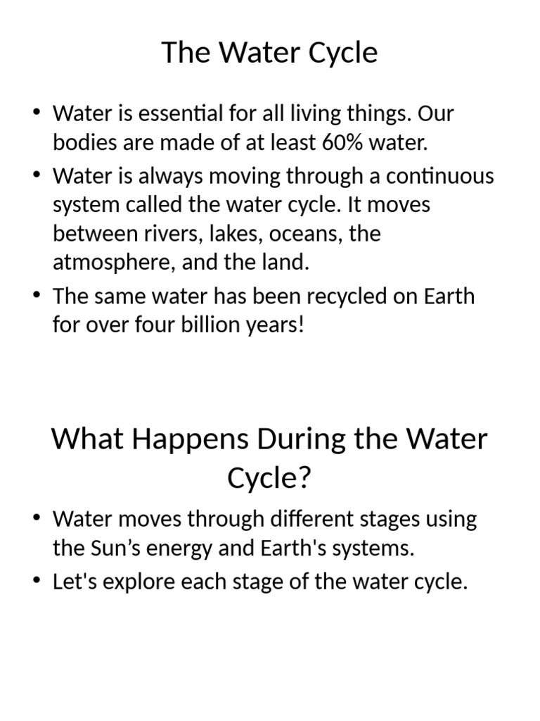 The Water Cycle Presentation Stage7 | PDF