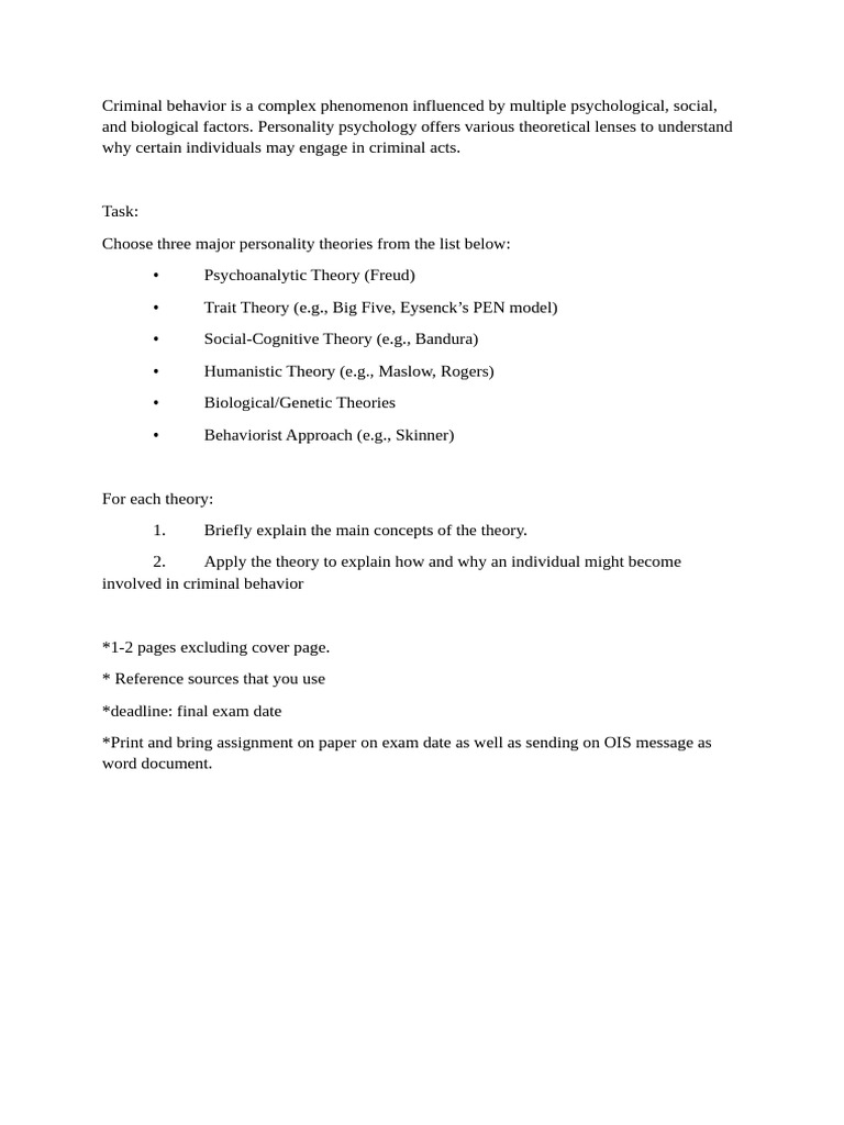 Introduction To Psychology Assignment | PDF