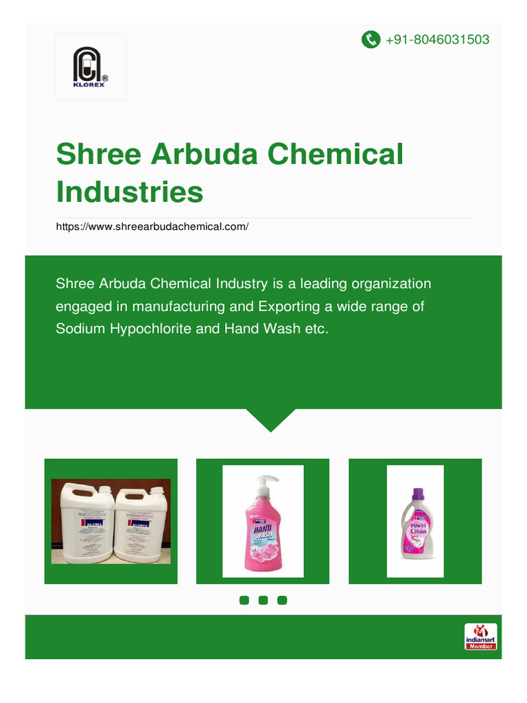 Shree Arbuda Chemical Industries Overview | PDF | Bleach | Disinfectant