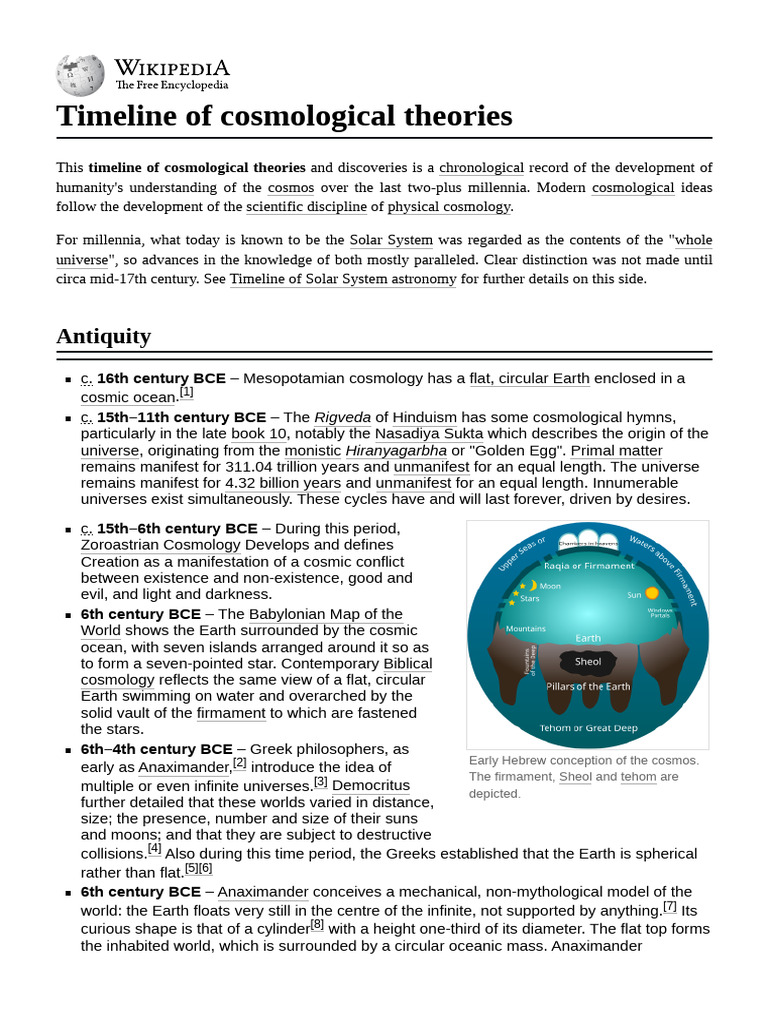 Timeline of Cosmological Theories | PDF | Cosmic Microwave Background ...