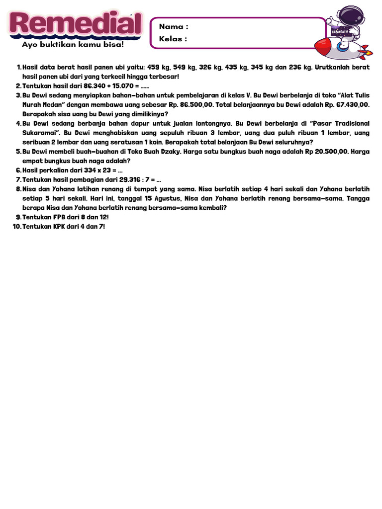 Remedial Kelas 5 | PDF