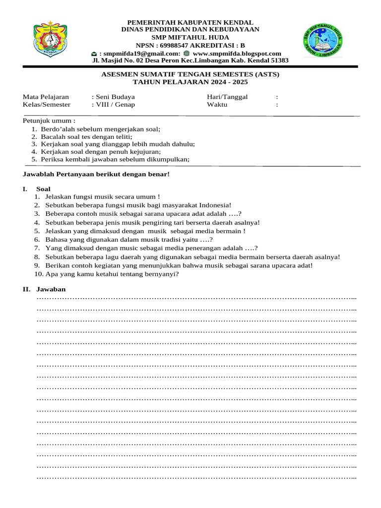 SOAL - ASTS - 25 Kelas 8 | PDF