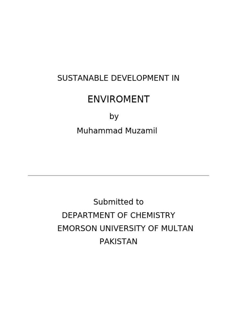 Sustanable Development in Enviroment | PDF | Sustainability ...