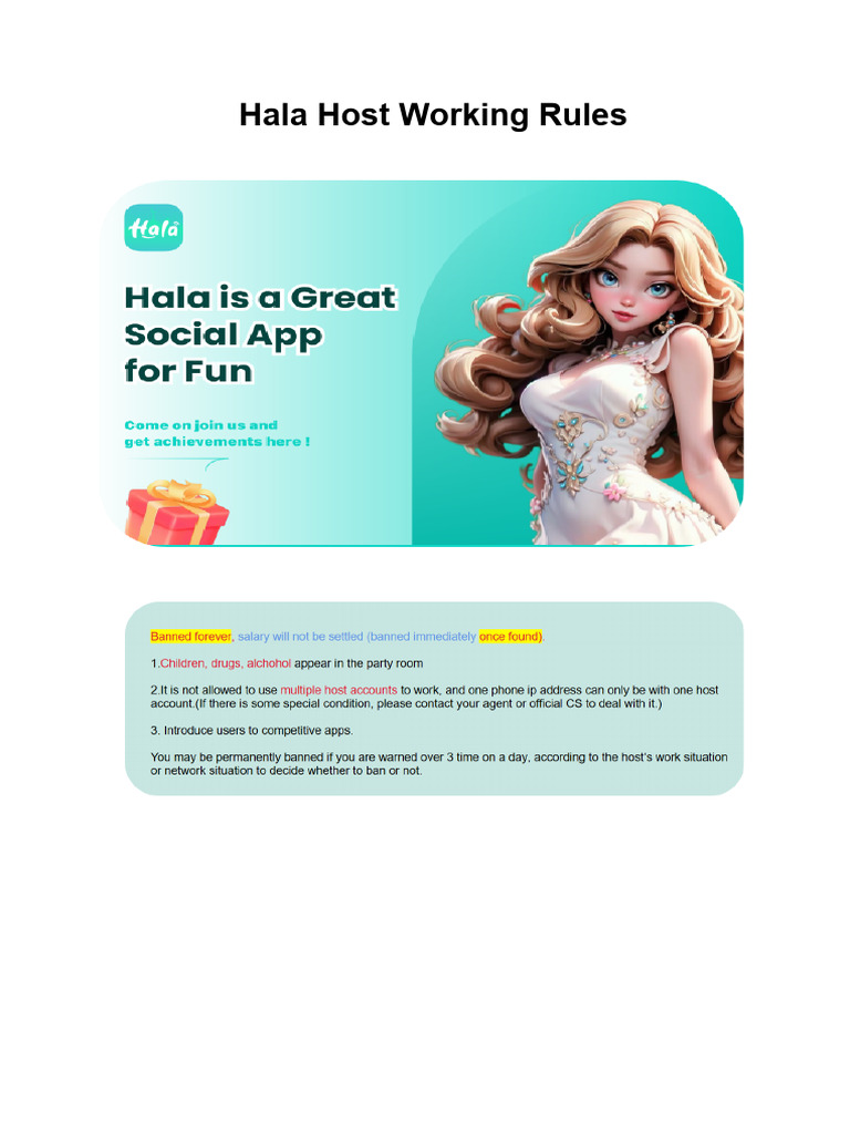 Hala Host Working Rules | PDF