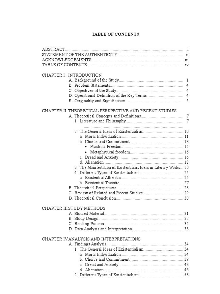 Existentialism in Literature Study Guide | PDF | Existentialism ...