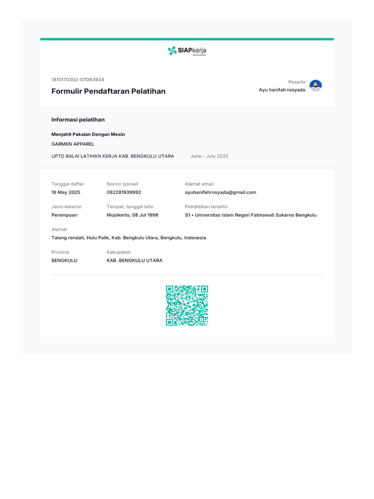 Training Registration Form | PDF