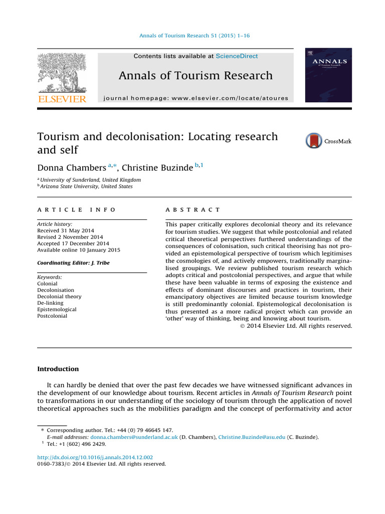 Tourism and Decolonisation | PDF | Postcolonialism | Liberal Arts Education