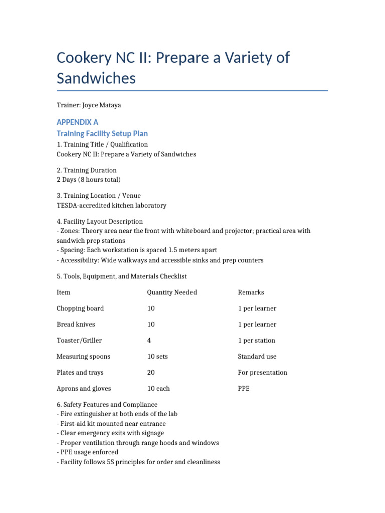 Sandwiches Training Documentation Complete-1 | PDF | Learning ...