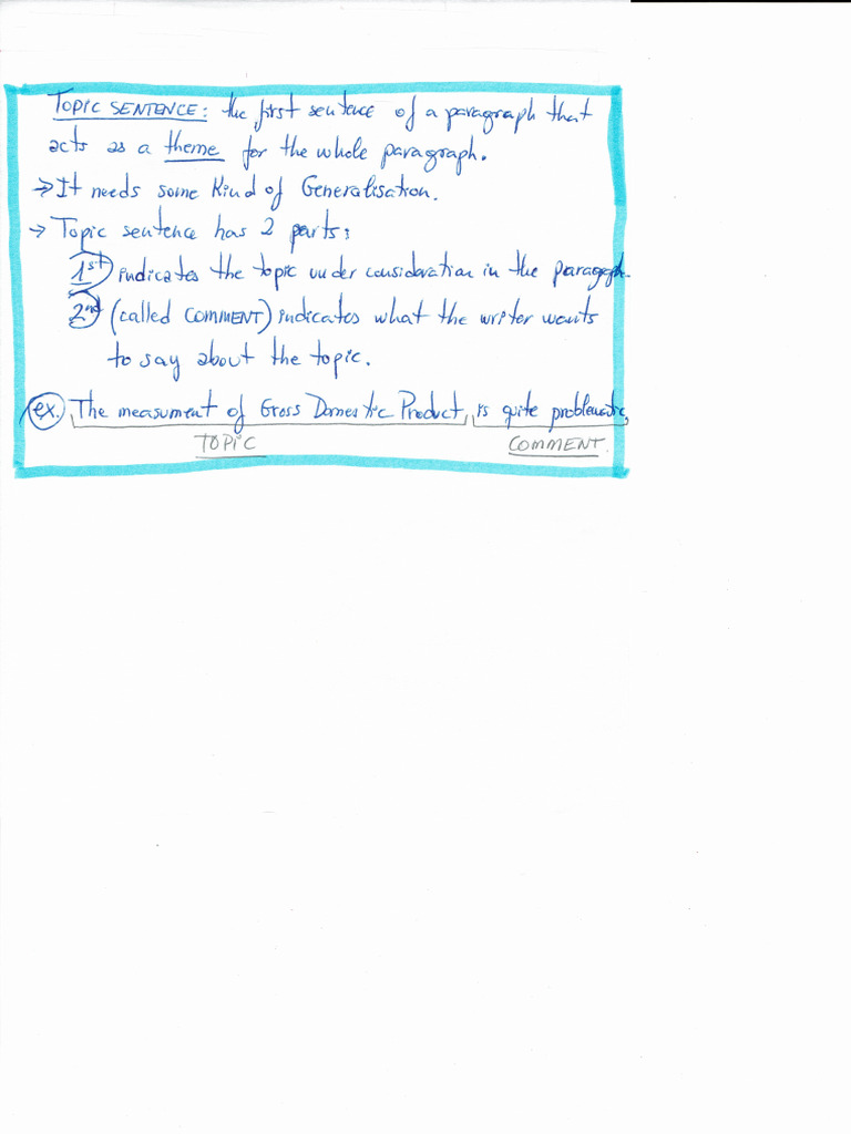 What Is A TOPIC SENTENCE | PDF