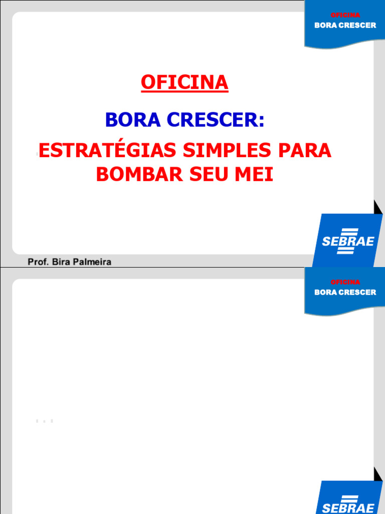 Slide Oficina Bora Crescer | PDF | Vantagem competitiva | Economias