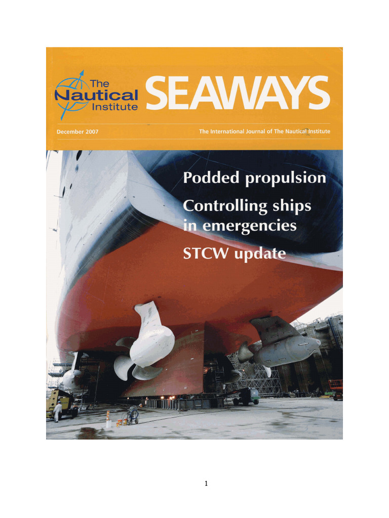 Maneuvering Techniques with Podded Thrusters | PDF | Tugboat | Anchor