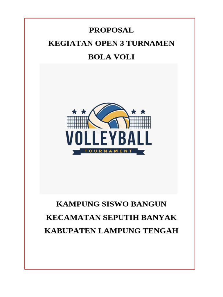 Proposal - Kegiatan - Bola - Voli Fix | PDF