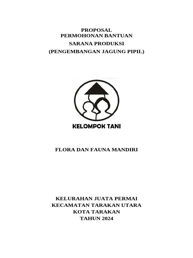 Proposal Benih Jagung Pipil Poktan FFM | PDF