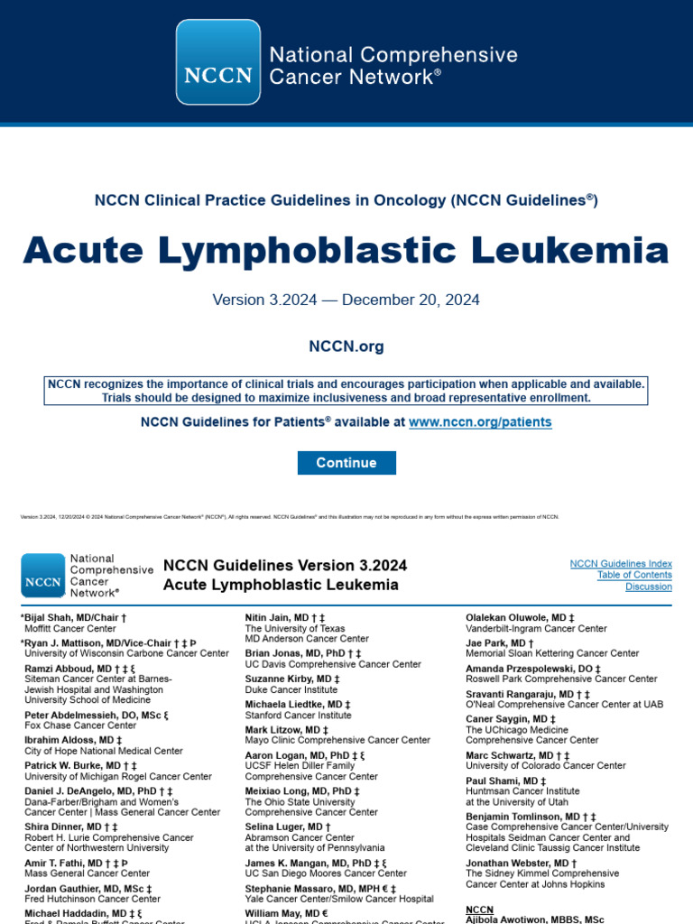 Acute Lymphoblastic Leukemia | PDF | Lymphoma | Leukemia