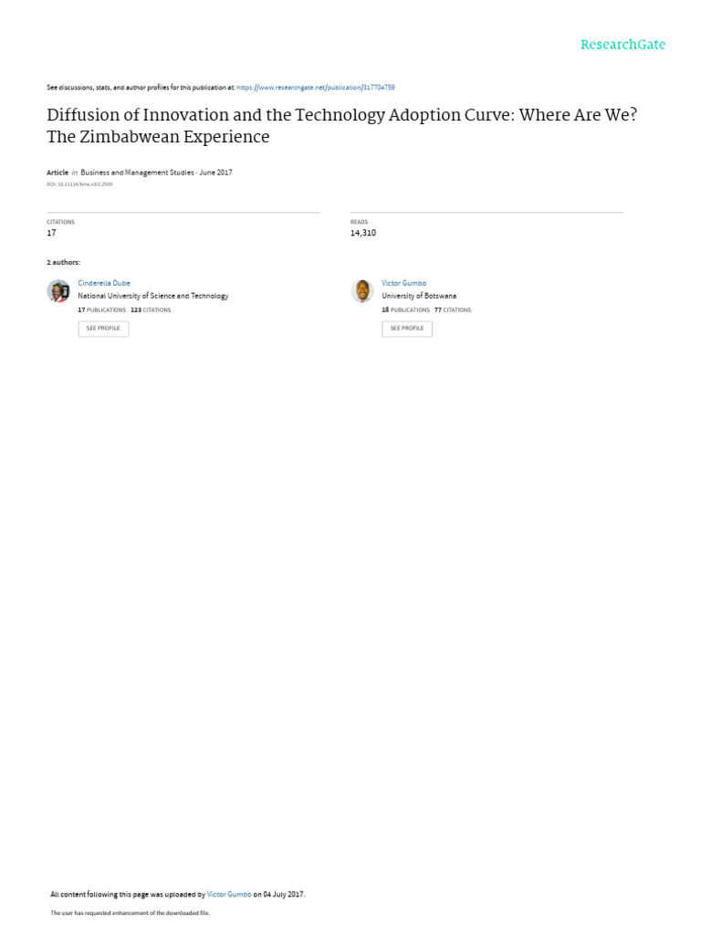 Diffusion of Innovation and The Technology Adoptio | PDF | Automated Teller Machine | Banks