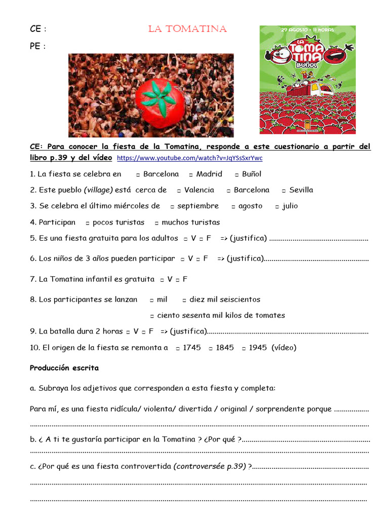 La Tomatina | PDF | Festival
